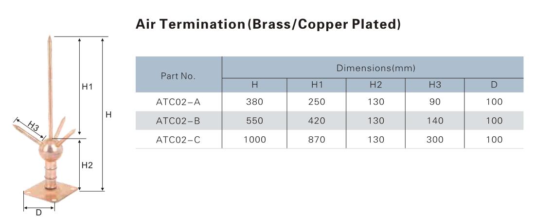 Tin Plated Copper Arrester Air Termination Lightning Rod from China ...